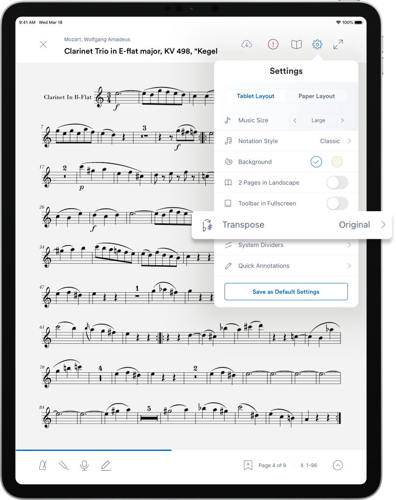 How to change key using the transpose feature – Enote: Help Center